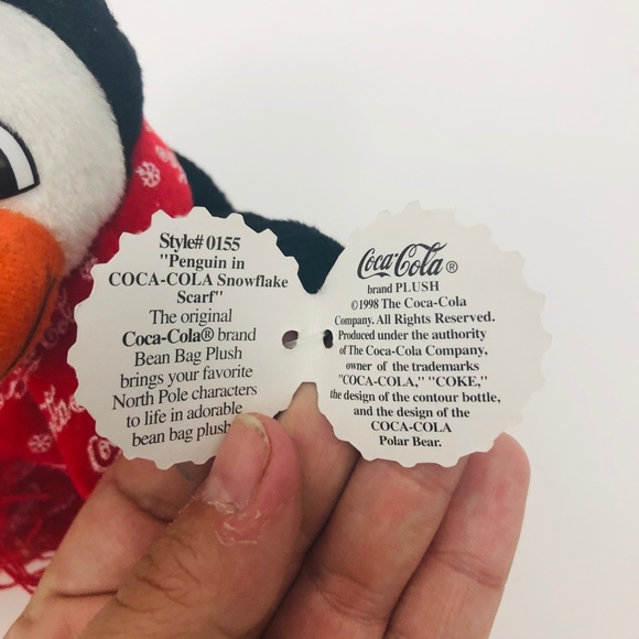 Coca Cola | Holiday | Cocacola 98 Penguin In Snowflake Scarf Plush ...